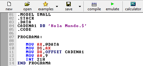 Tarea 3. Programa 'Hola Mundo' en Lenguaje ensamblador.