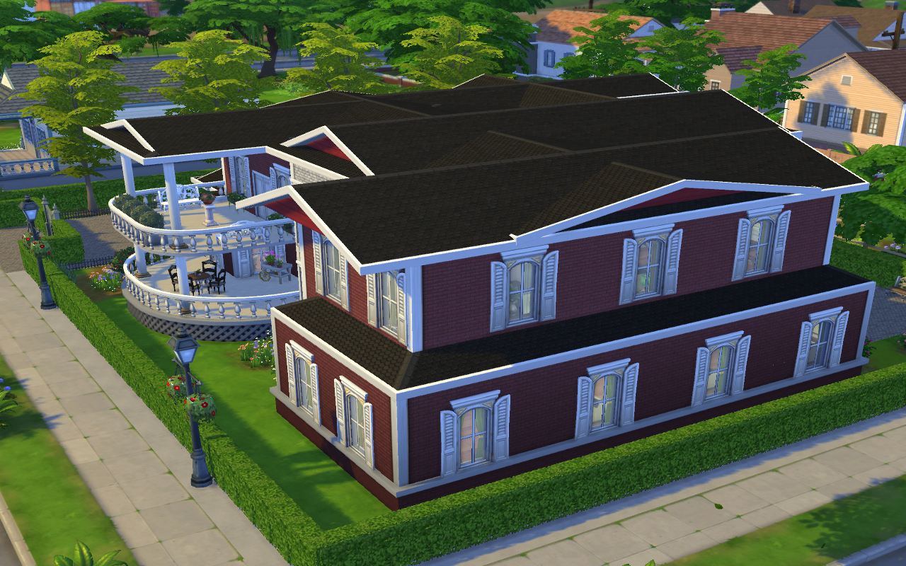 Red Mansion House-The Sims 4