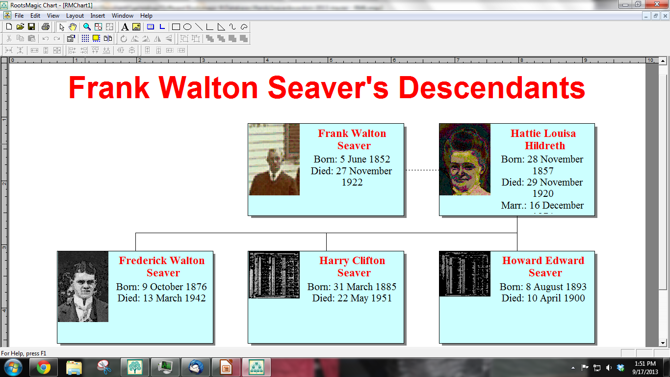 Genea-Musings: Making a Descendant's Chart using RootsMagic 6