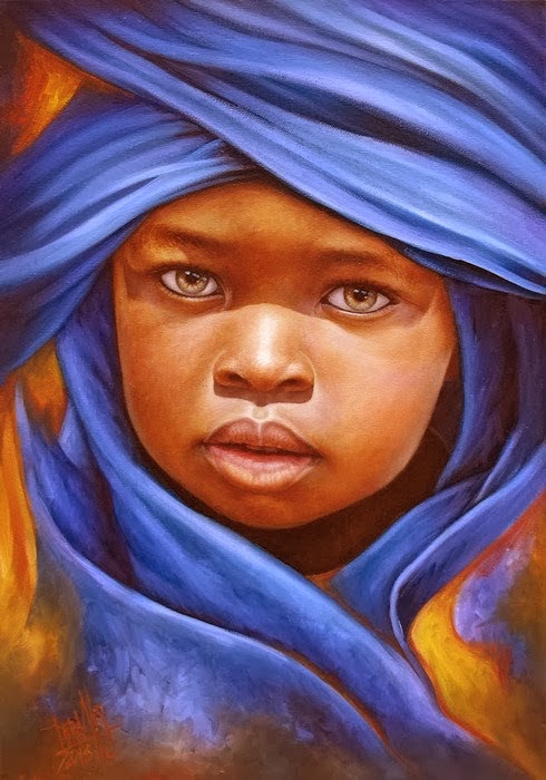 20 Beautiful African Children Paintings By Dora Alis