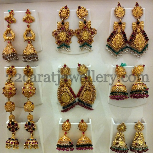 Temple Jhumkas Collection - Jewellery Designs