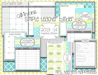 Mrs. Heeren's Happenings: All-in-One Simple Teacher Binder Set