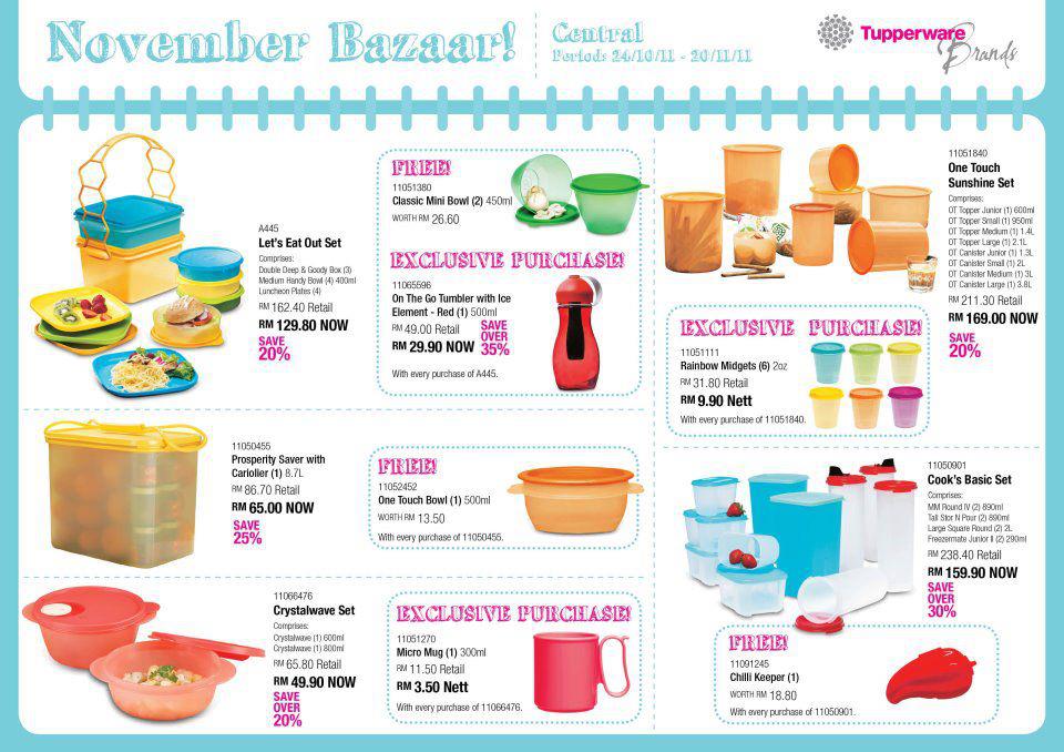 Qaisara Shoppe: Tupperware: November Bazaar 24hb Okt - 20hb Nov 2011