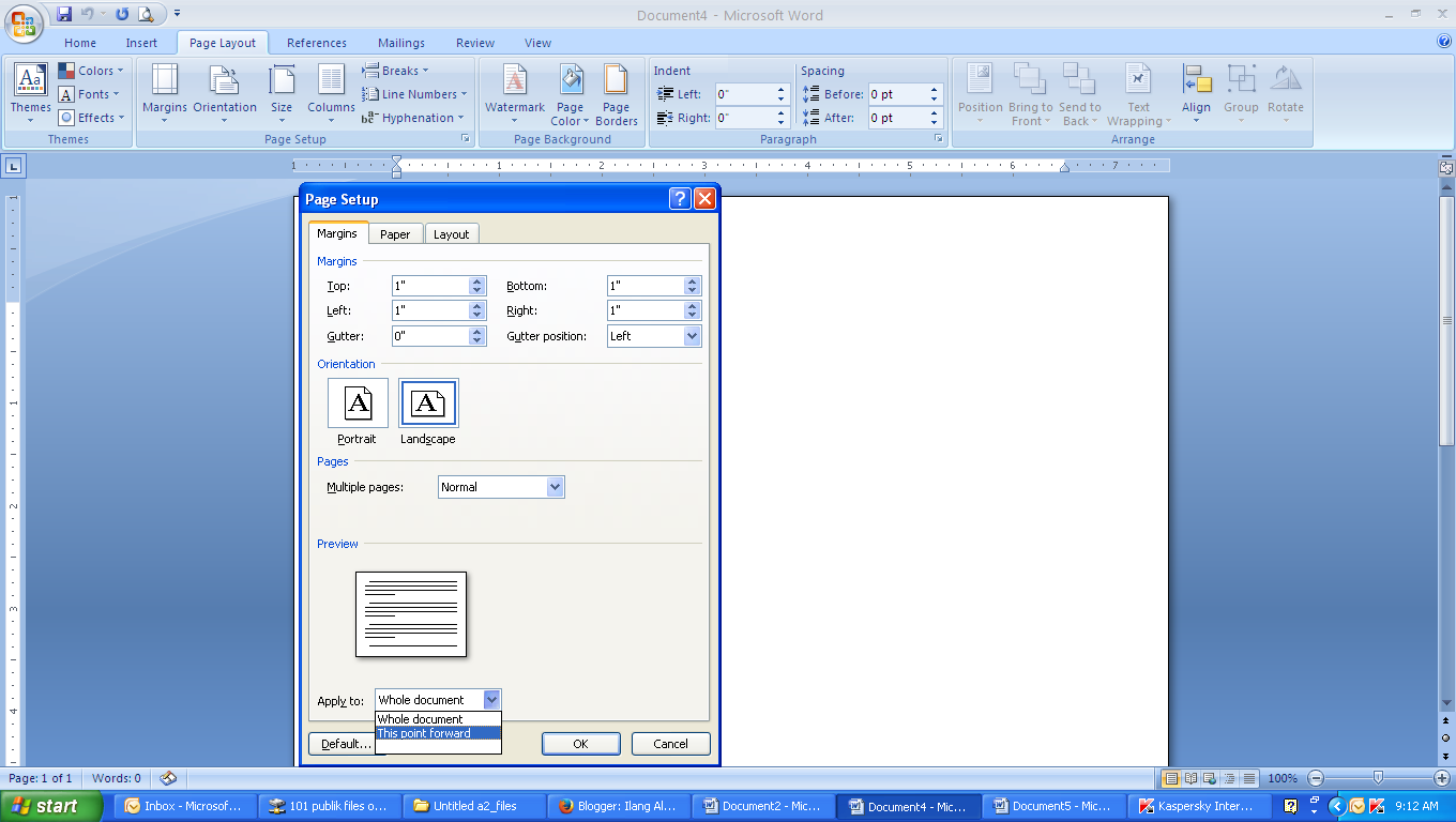 CARA MEMBUAT PAGE LAYOUT PORTRAIT DAN LANSCAPE DALAM SATU FILE TULISAN ...