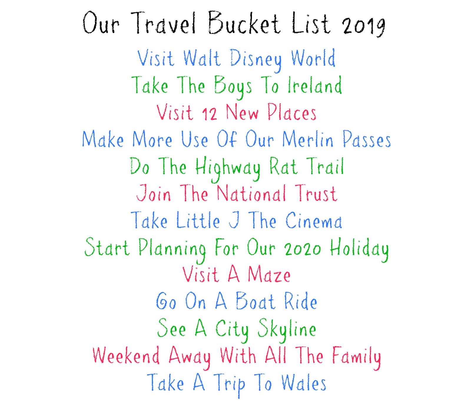 Playdays and Runways: Our 2019 Bucket List