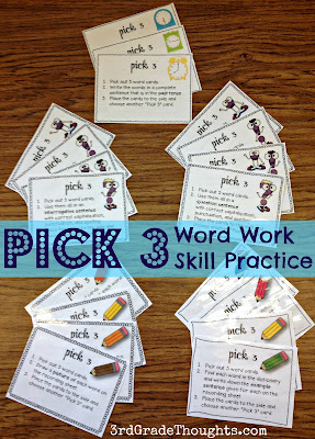 Holiday Word Work and Pick 3 Skill Practice | 3rd Grade Thoughts