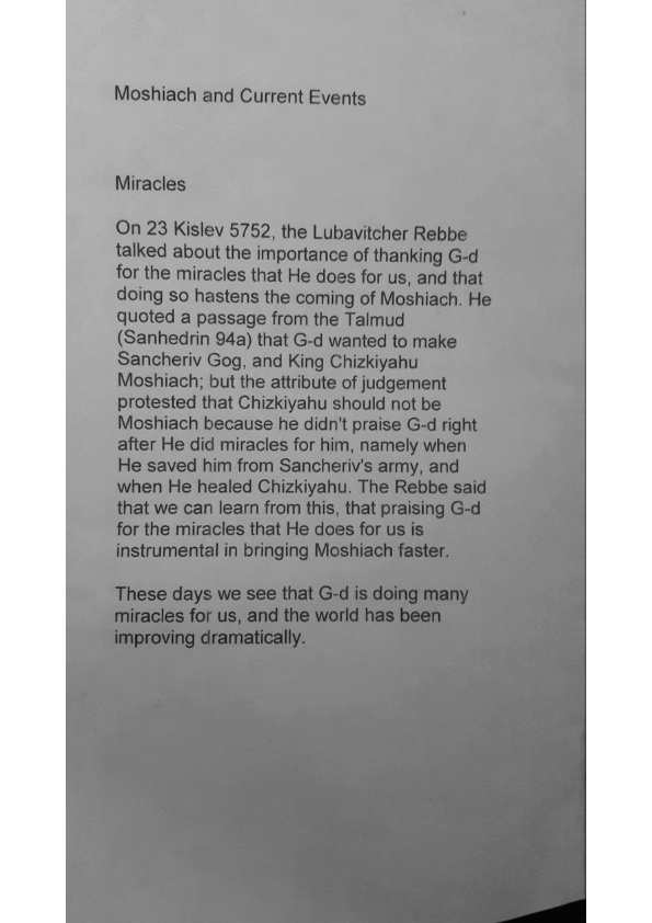 God-World and Moshiach: New pamphlet on Moahiach and Current Events ...