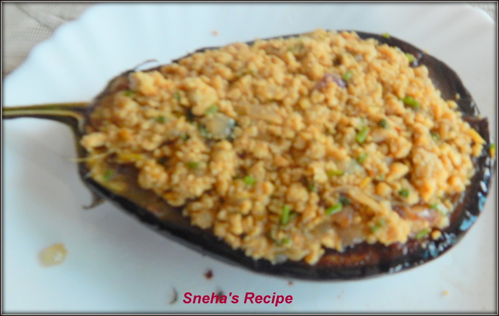 Lis'an El Qa'thi / Iraqi Stuffed Eggplant - Sneha's Recipe