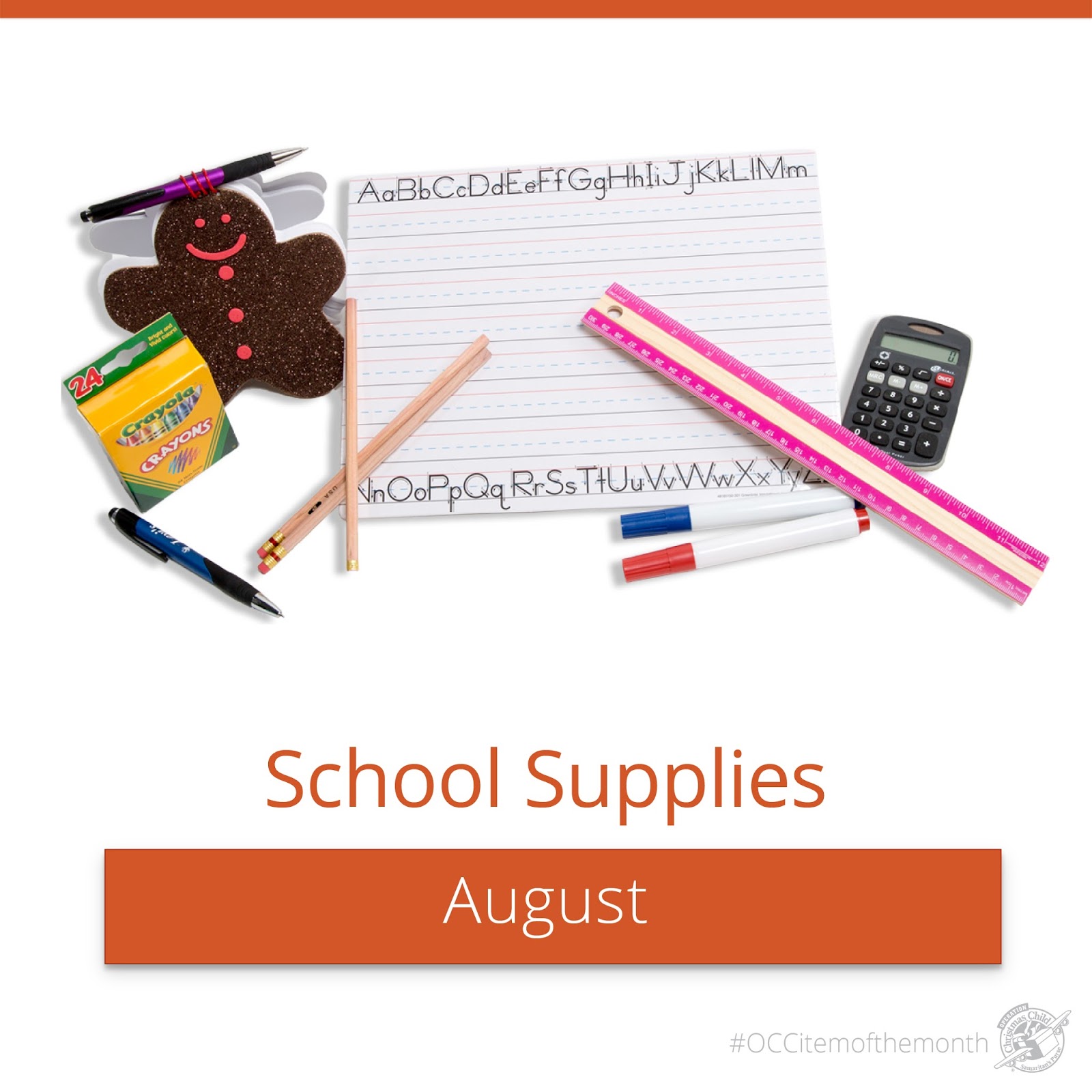 Simply Shoeboxes: August Item of the Month for OCC~ School Supplies