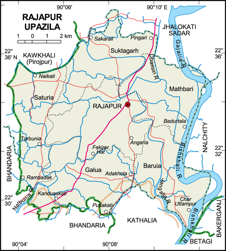 Maps of Bangladesh: Rajapur Upazila