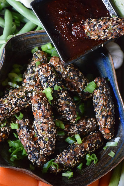 Shital's-Kitchen: Sesame Fingers with Schezwan Sauce