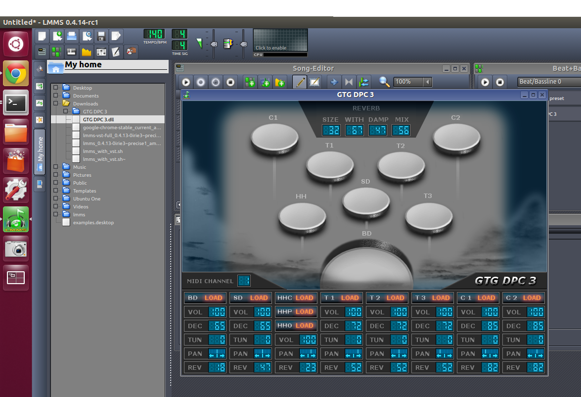 Tres Finocchiaro: Ubuntu 12.10 x64 + LMMS 0.4.14-rc1 with VST Support