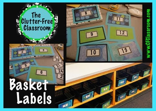 Basket Labels - my classroom makeover | Clutter-Free Classroom