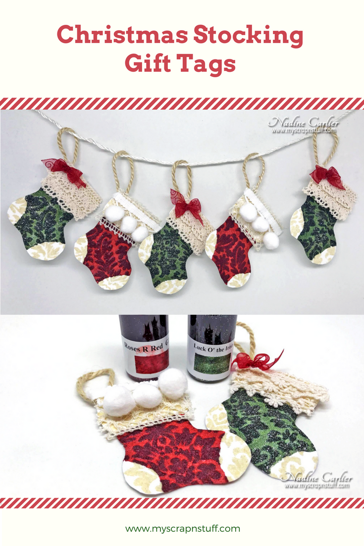 Easy Christmas Stocking Gift Tags with Tutorial Video ~ Nadine Carlier
