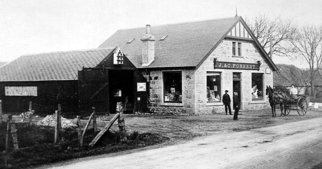 Tour Scotland: Old Photograph Post Office Lonmay Scotland