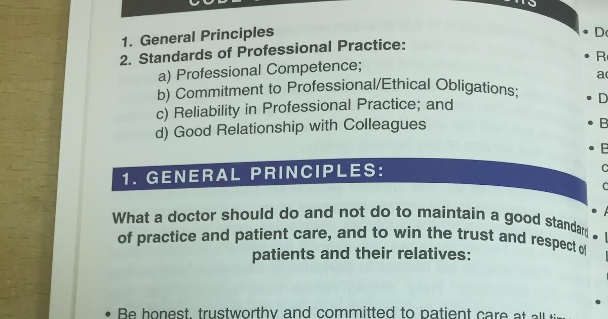 CODE OF CONDUCT FOR DOCTORS