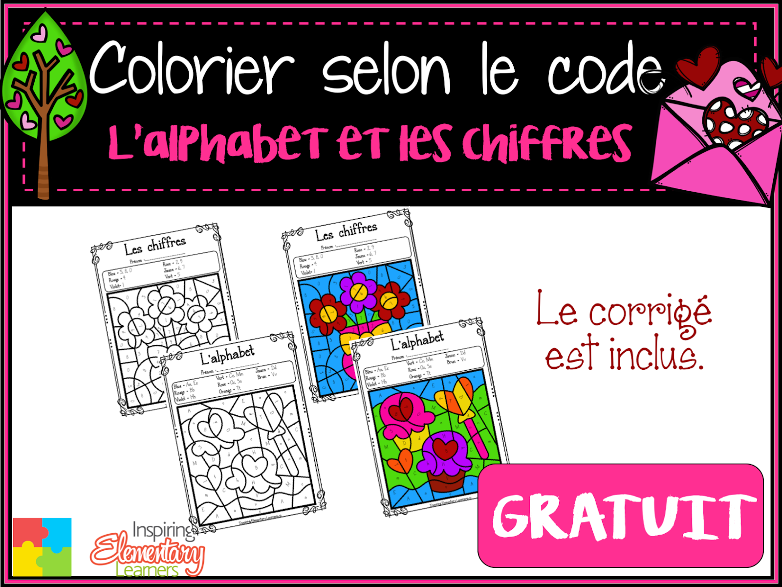 Ressources en français: ST-Valentin - coloriage magique par lettres et ...