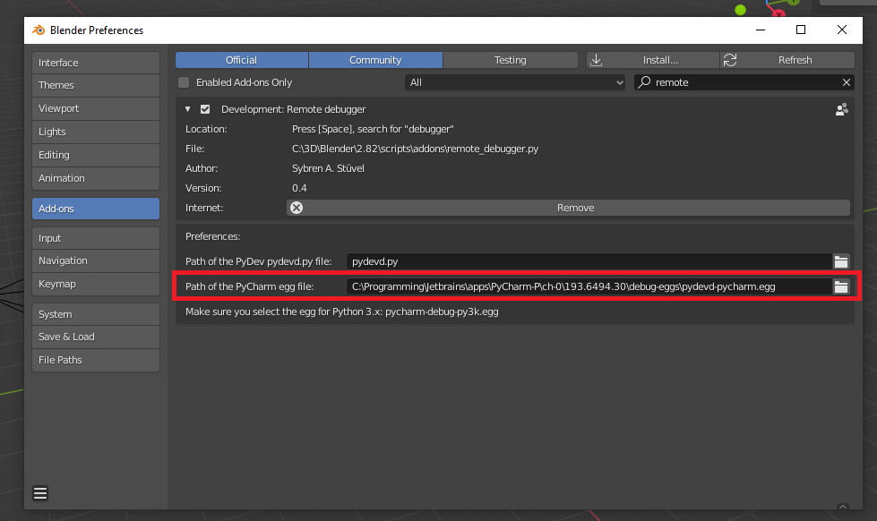 Debugging a Blender Add-on in PyCharm | Saaratrix's blog