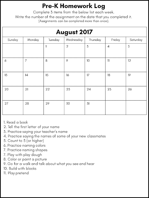 Apples to Applique: Age Appropriate Pre-K Homework