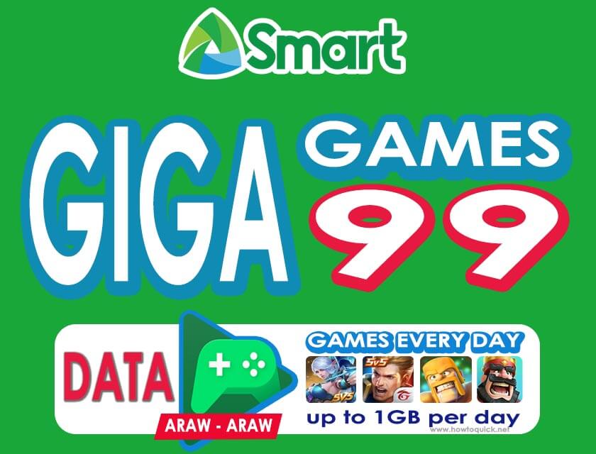 Smart Giga Games 99 - 2GB Data + 1GB of Games All Day for 7 Days
