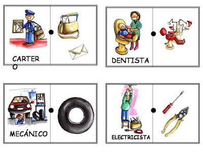 Patricienta y sus mikos: DOMINÓ DE LAS PROFESIONES EN COLOR