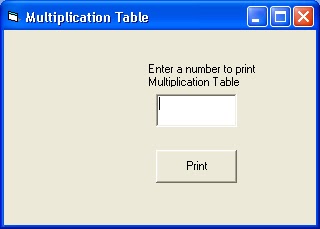 IGNOU: VB-97 : Print Multiplication Table