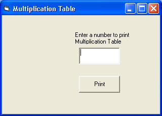IGNOU: VB-97 : Print Multiplication Table