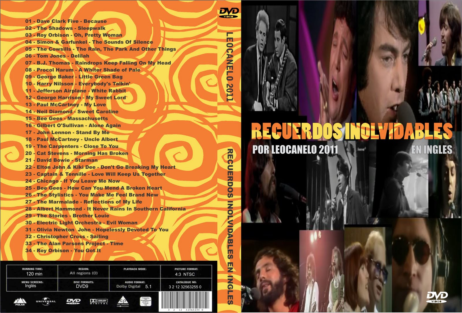 MUSICA EN DVD: RECUERDOS INOLVIDABLES en inglés
