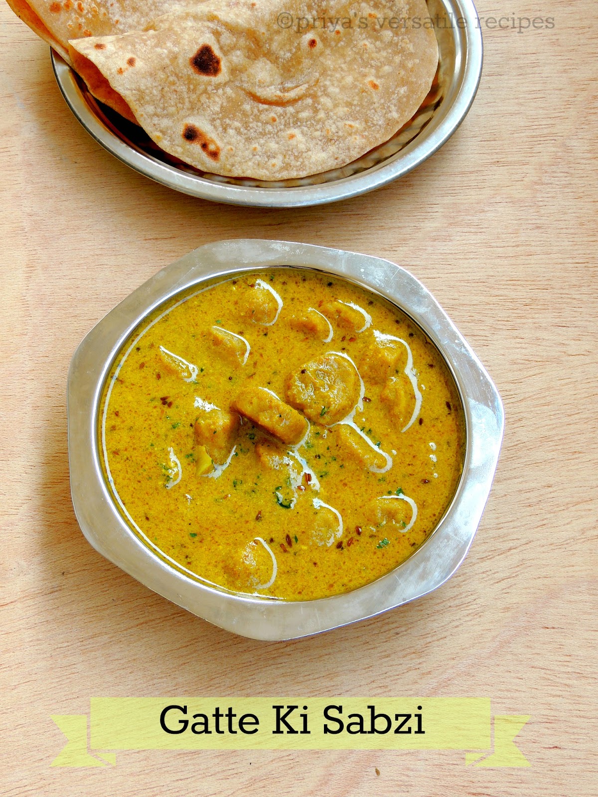 Priya's Versatile Recipes: Rajasthani Gatte KI Sabzi