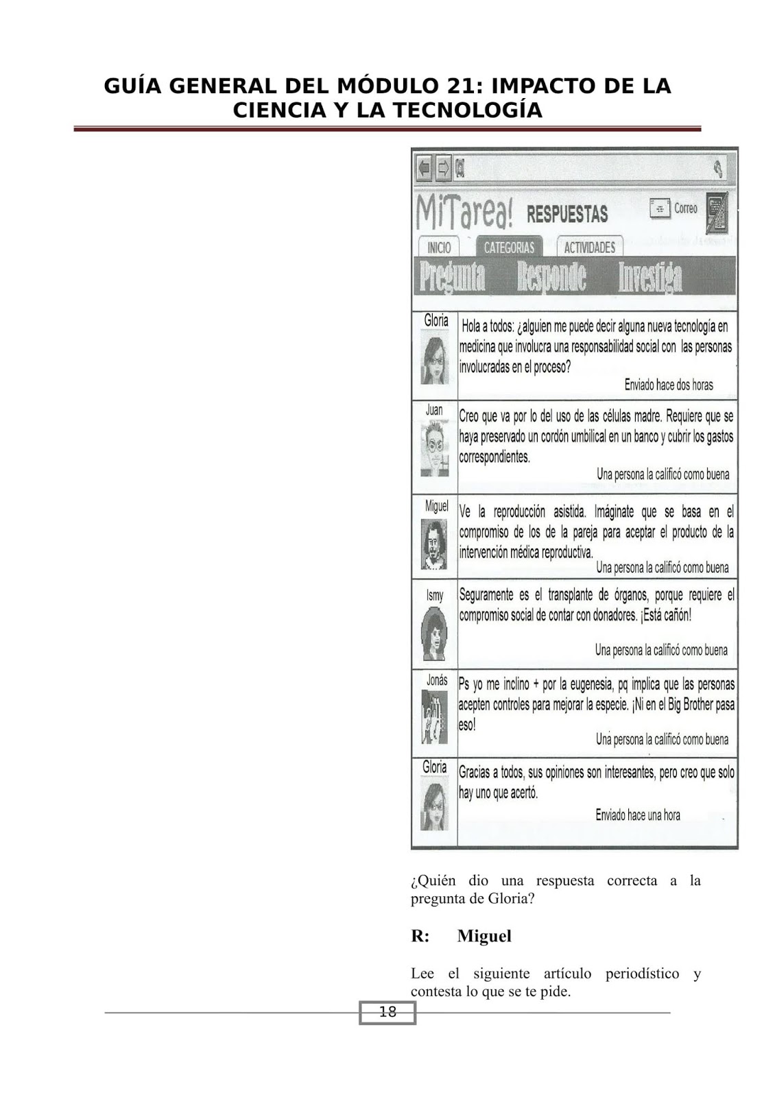 Guías Nuples GDL: Modulo 21 Impacto De La Ciencia Y Tecnologia