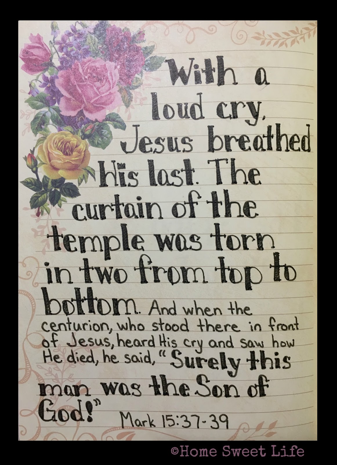 Home Sweet Life: Mark 15:37-39