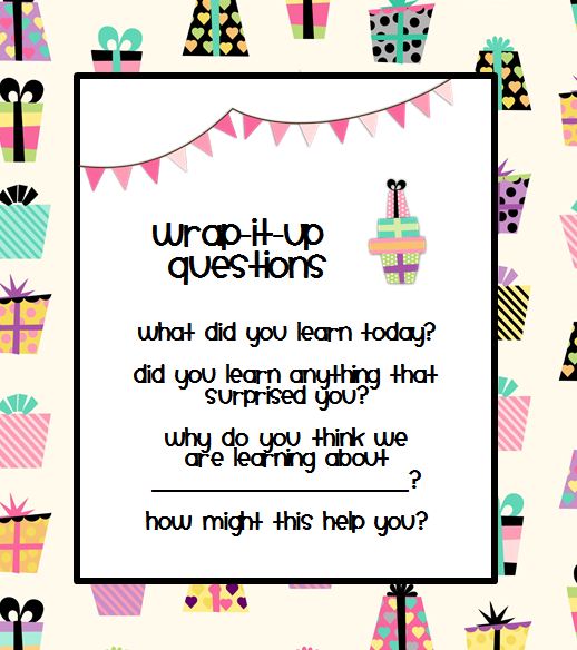 Classroom Freebies Too: Wrap It Up!