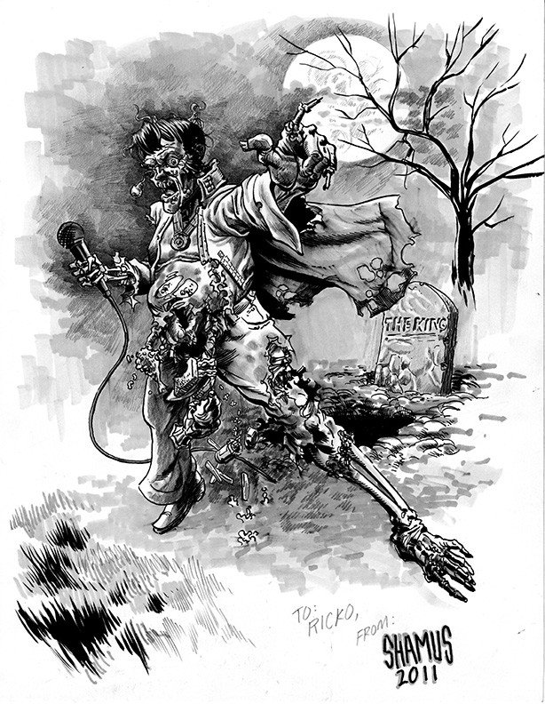 Shamus Beyale's Art: Zombie Elvis!