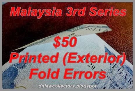 PRINTED (EXTERIOR) FOLD ERROR NOTE. | Error coins
