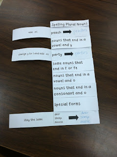 Tearless Teaching: Plural Noun Foldable Graphic Organizer