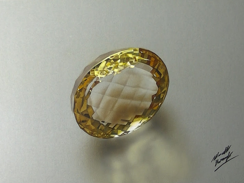 Citrine Quartz - Drawing - Marcello Barenghi