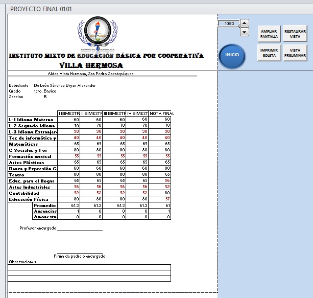 Blog Automatizacion: Programa de control de notas