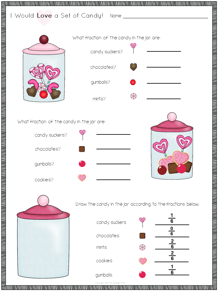 Classroom Freebies Too: Delicious Candy Fractions of a Set!