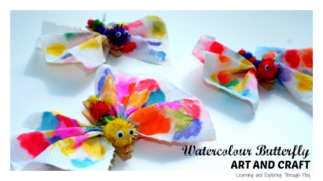 Learning and Exploring Through Play: Watercolour Painting Butterfly Craft
