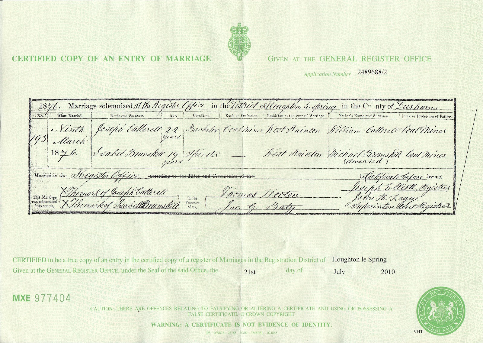 The Life Story of Stephen and Sarah Jane (Catterall) Carr