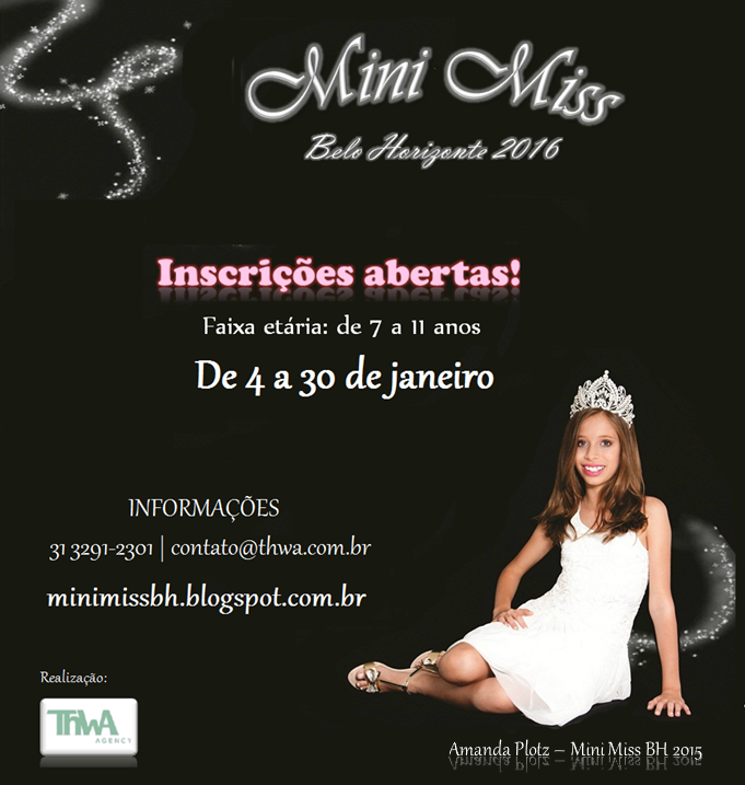 Mini Miss e Mister Mirim Belo Horizonte: Inscrições abertas para o ...
