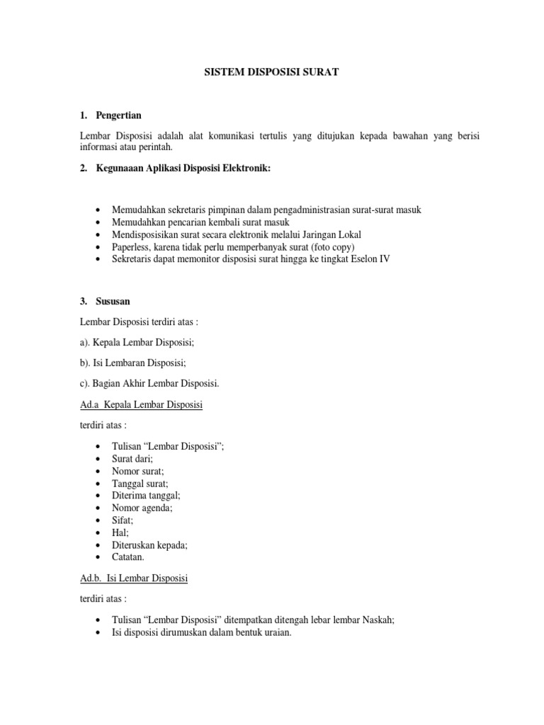 contoh surat disposisi - wood scribd indo