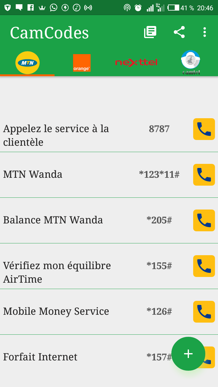 TOUS LES CODES DE SERVICE MTN ,ORANGE,CAMTEL ET NEXTTEL CAMEROUN - XDA150