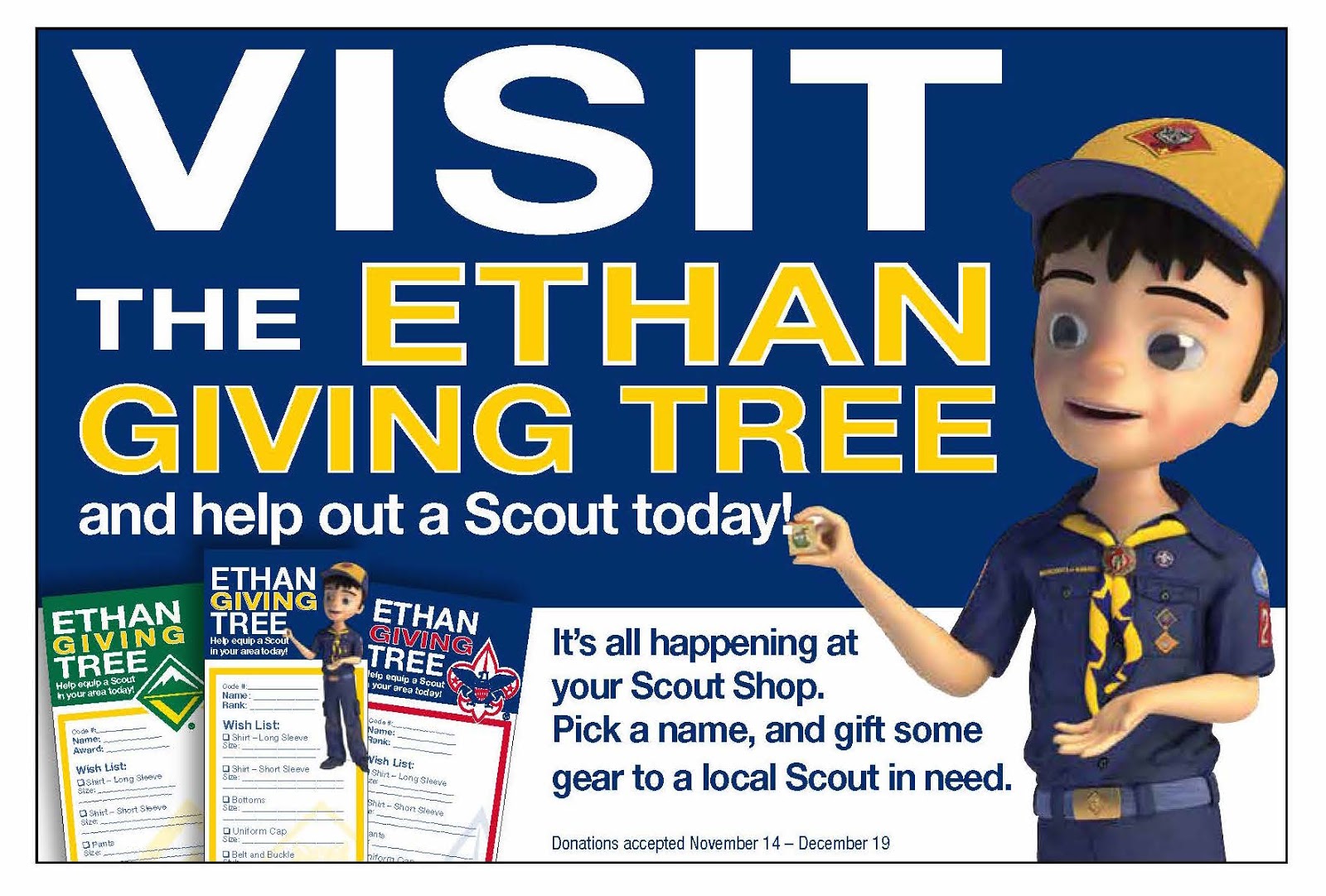 SoQua District: Help a Scout in Need "The Ethan Giving Tree"