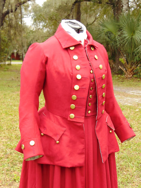 The Antique Sewist: JP Ryan Riding Habit - Red Linen