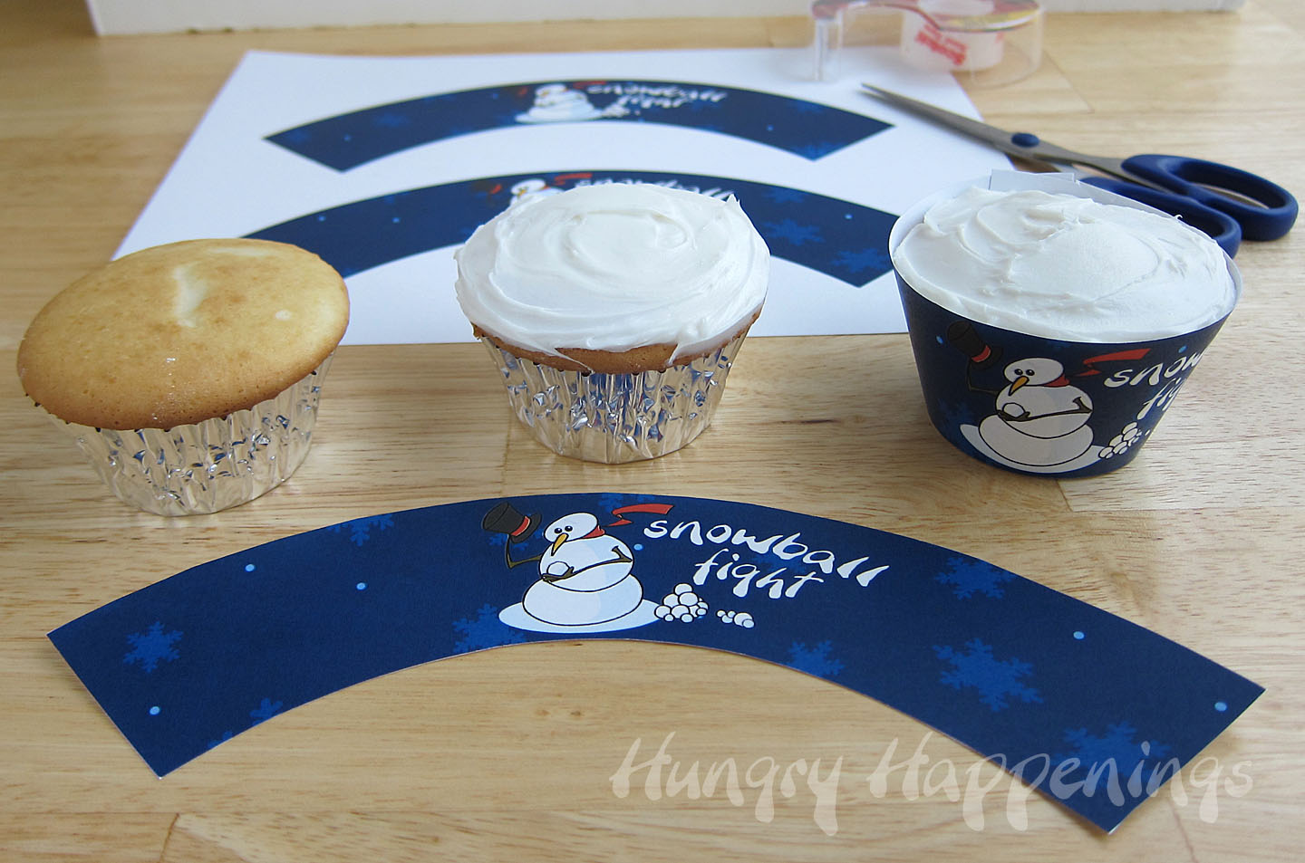 Snowball Fight Cupcakes - Fun Snow Day Project for the Kids