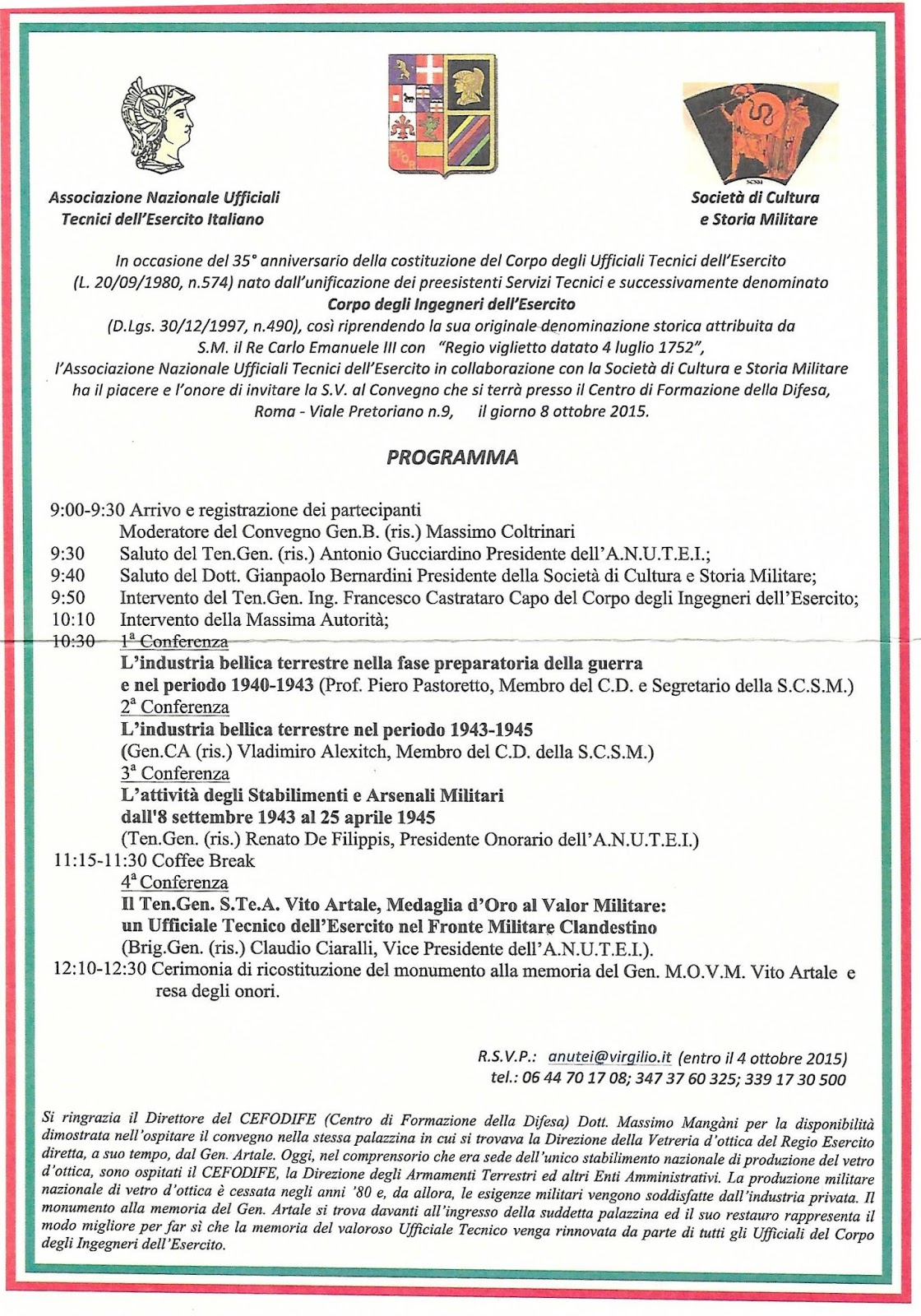 SENIORES IASD: Invito al Convegno dedicato alla MOVM VIto Artale in ...