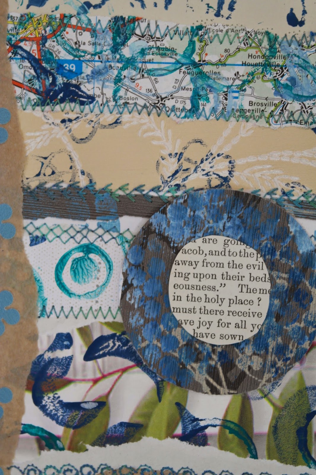 H-anne-Made: Sew Creative day 2...Print, collage and stitch
