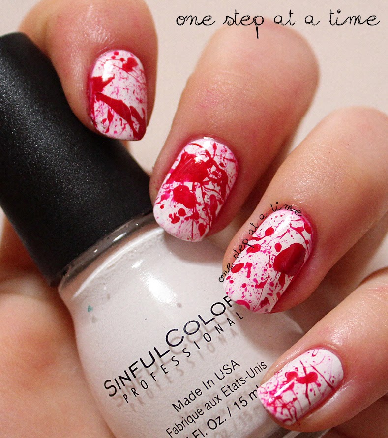 Polish Plus: Halloween Blood Splatter Nail Art