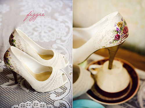 Nunta cu stil: Pantofi pictati manual